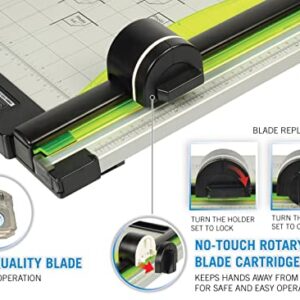 CARL 12 inch-Green Friendly, Professional Rotary Paper Trimmer, 12-inch, 15 Sheet Cutting Capacity, Black and Silver