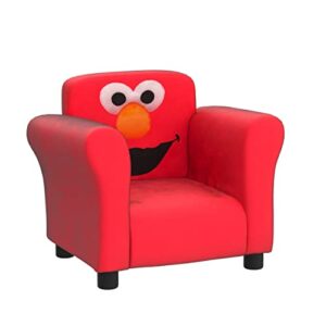 sesame street elmo upholstered chair by delta children, red