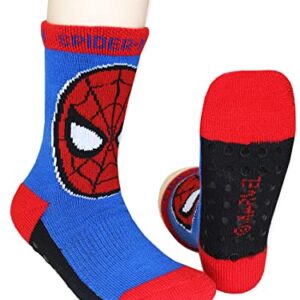 Marvel Super Hero Adventures Spider-Man Baby Toddler Boys 6 pack Socks with Grippers (5-7 yrs, Red/Blue)