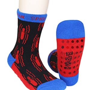 Marvel Super Hero Adventures Spider-Man Baby Toddler Boys 6 pack Socks with Grippers (5-7 yrs, Red/Blue)