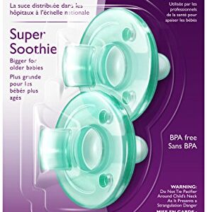 Philips Avent Super Soothie Pacifier, Green, 3+ months, 2 Pack, SCF192/05