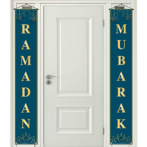 Pudodo Ramadan Mubarak Porch Banner Eid Mosque Islamic Holiday Front Door Party Decoration