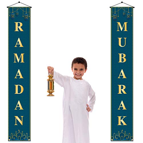 Pudodo Ramadan Mubarak Porch Banner Eid Mosque Islamic Holiday Front Door Party Decoration