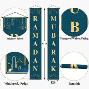 Pudodo Ramadan Mubarak Porch Banner Eid Mosque Islamic Holiday Front Door Party Decoration