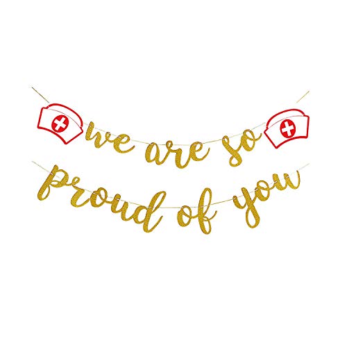 We Are So Pround Of You Nurse Graduation Banner - Medical Staff Doctor Nurse retirement party Birthday Party Graduation Party Decoration Accessory