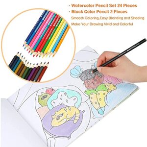 MEEDEN KIDS Drawing Set,Gift for Boys & Girls,Wood Case Artist Painting Set with Silky Crayons,Oil Pastels,Waterbased Pencils,Dry Erase Markers, Art Suplies Coloring Set with Paint Pad White Board