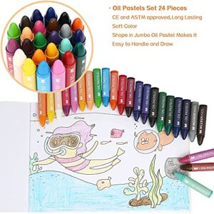 MEEDEN KIDS Drawing Set,Gift for Boys & Girls,Wood Case Artist Painting Set with Silky Crayons,Oil Pastels,Waterbased Pencils,Dry Erase Markers, Art Suplies Coloring Set with Paint Pad White Board