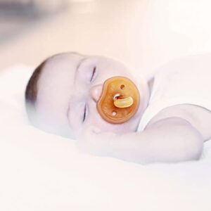 Natursutten Pacifier 0-6 Months - Natural Rubber Pacifier - Eco-Friendly, BPA-Free Round Newborn Pacifier - Newborn Essentials Made in Italy - 1 Piece