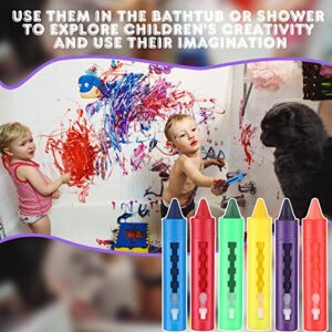 18 Pieces Bath Crayons Bathtub Crayons Washable Easy Clean Bathtime Crayons Colorful Bathtub Markers Toys Shower Crayons Bath Paint for Toddlers Kids