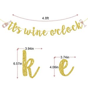 It's Wine O'Clock Banner, Bachelorette, Girl's Weekend, Women's Birthday Party Banner, Wine Themed Party Decor