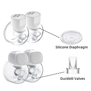 NAGRAN Duckbill Valves & Silicone Diaphragm for S9/S10/S12,Wearable Breast Pump Universal Duckbill Valve and Silicone Diaphragm Accessories (4 Piece Set)