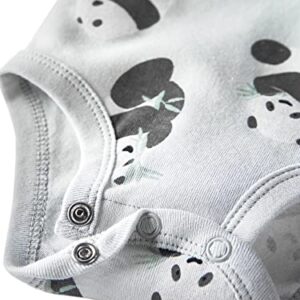 Little Planet by Carter's Baby 3-Pack Organic Cotton Short-Sleeve Rib Bodysuits, Pandas, 3 Months