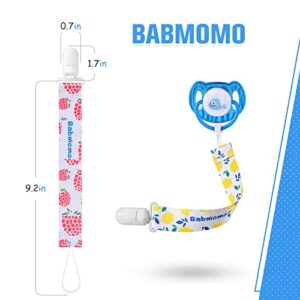 Babmomo Pacifier Clip,8 Pack Pacifier Holder for Boys and Girls,Stylish Binkie Clip Strap,Fits Most Pacifier Styles and Newborn Teether Toys &Baby Gift