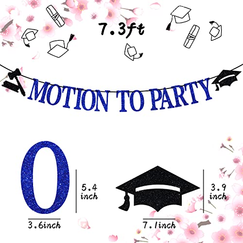 Motion to Party Banner, Congrats Lawyer/Future Lawyer Bunting Sign, Law School Survivor Graduation Party Decoration Supplies, Blue and Black Glitter