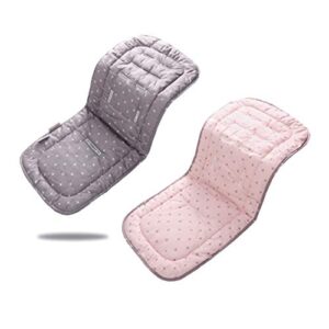 baby carriage cushion, universal breathable stroller mat, stroller cushion for strollers 100% cotton, 34x78cm,1 pack (pink+grey cross)