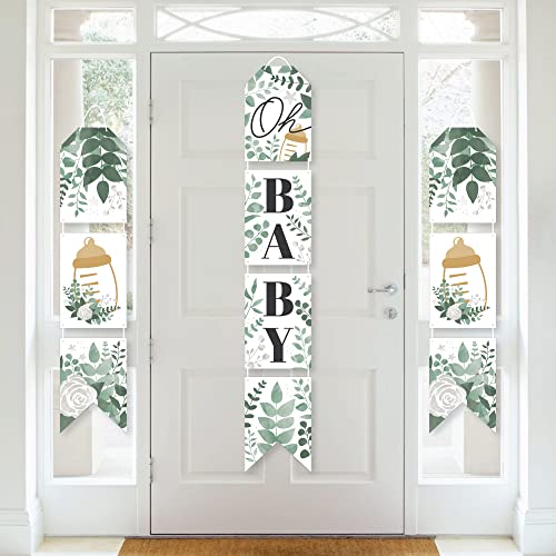 Big Dot of Happiness Boho Botanical Baby - Hanging Vertical Paper Door Banners - Greenery Baby Shower Wall Decoration Kit - Indoor Door Decor