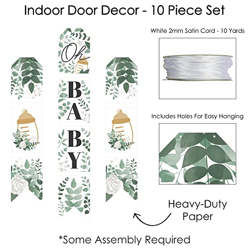 Big Dot of Happiness Boho Botanical Baby - Hanging Vertical Paper Door Banners - Greenery Baby Shower Wall Decoration Kit - Indoor Door Decor