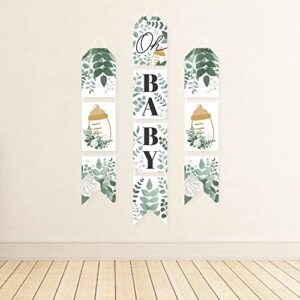 Big Dot of Happiness Boho Botanical Baby - Hanging Vertical Paper Door Banners - Greenery Baby Shower Wall Decoration Kit - Indoor Door Decor