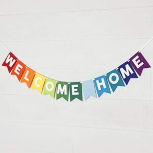 Welcome Home Banner Bunting Laser Cut Felt 54 inches Wide - Rainbow