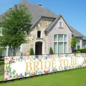 Joyiou Bride To Be Backdrop Banner Decorations, Large Rustic Bachelorette Engagement Party Lawn Sign Porch Sign, Bridal Shower Photo Booth Props for Indoor Outdoor (9.8x1.6ft)