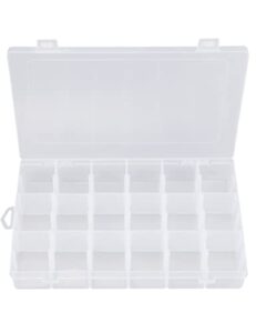 avlcoaky tackle box organizer plastic organizer boxes large 18 grids compartment box with dividers clear containers jewelry beads storage