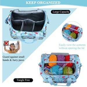 Coopay Knitting Bag Large Crochet Bag, Huge Knitting Bags and Totes Organizer Yarn Storage Organizer for Unfinished Project, Knitting Needles, Crochet Hooks, Skeins Yarn -Ideal Knitting & Crochet Gift