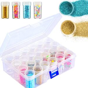 embroidery diamond storage box, justdolife storage boxes for diamond painting with 30 small beads diamond painting storage containers with lid for jewelry diy art craft rhinestones sewing