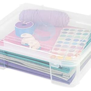 IRIS USA SBC-450 Portable Project Case for 12" x 12" Scrapbooking Paper, 17” X 15”, Clear