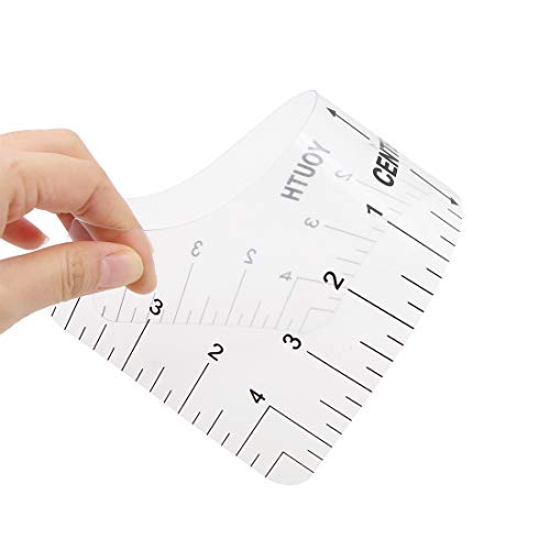 4 Pcs T-Shirt Alignment Ruler,Tshirt Ruler Guide Tool Shirt Alignment with Clothing Size Chart for Making Fashion Center Design