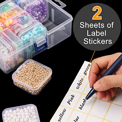 Quefe 28pcs Bead Organizers in A Clear Organzier Box, 2 Sets Clear Plastic Diamond Painting Storage Container with Mini Boxes for Craft Organziers and Storage Art Embroidery Nail Accessories