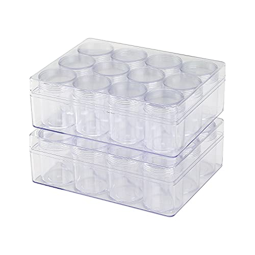 TDOTM 12 Grids Transparent Plastic Diamond Painting Storage Containers, Jewelry Earring Beads Sewing Pills Beads Organizers Storage Container Bottle(2 Pack)