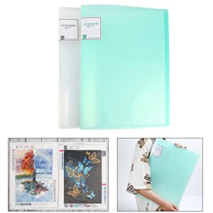 2 pieces a3 30 pags diamond painting storage presentation book, storage presentation book for diamond painting, binder for artist, photo album refill pag, large portfolio folder (green + white)