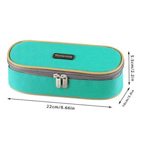 Homecube Pencil Case Big Capacity Pencil Bag Makeup Pouch Durable Students Stationery with Double Zipper Pen Holder for School/Office, Green