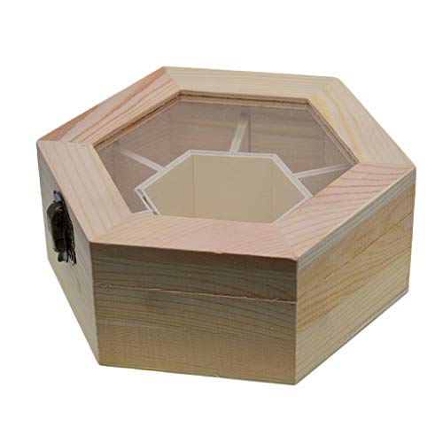 LoveinDIY Wooden Jewelry Box, Jewelry Organizer and Storage- Unfinished Wood – Hexagon Unfinished Wood with Clasp