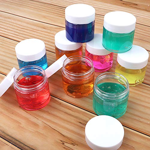 SGHUO 18 Pack 6oz Empty Slime Containers with Water-Tight Lids, Plastic Slime Jars with Stickers for Slime Making, Beauty Products