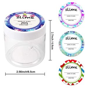 SGHUO 18 Pack 6oz Empty Slime Containers with Water-Tight Lids, Plastic Slime Jars with Stickers for Slime Making, Beauty Products