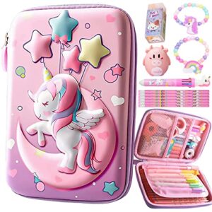 jyplkcmt unicorn pencil case for girls boys,kids cute pencil case pink pencil pouch,3d eva large capacity pen holder cute pencil bag for kids boys school portable pencil bag gift.