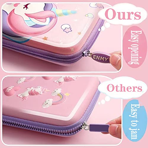 JYPLKCMT Unicorn Pencil Case For Girls Boys,Kids Cute Pencil Case Pink Pencil Pouch,3D EVA Large Capacity Pen Holder Cute Pencil Bag For Kids Boys School Portable Pencil Bag Gift.