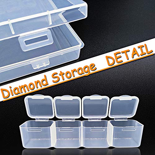 56 Grid Diamond Painting Container Box with 4pcs Label Stickers for Sewing,Organizer Nail Diamonds and Bead for DIY Art Craft