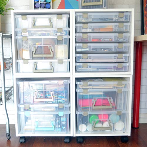 ArtBin 9101AB Super Satchel Slim with Removable Dividers, Art & Craft Organizer, [1] Plastic Storage Case, Clear