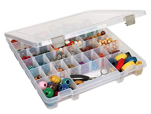 ArtBin 9101AB Super Satchel Slim with Removable Dividers, Art & Craft Organizer, [1] Plastic Storage Case, Clear