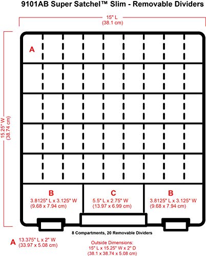 ArtBin 9101AB Super Satchel Slim with Removable Dividers, Art & Craft Organizer, [1] Plastic Storage Case, Clear