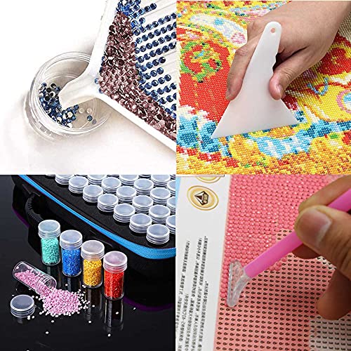 Diamond Painting Storage Containers, HengLiSam 60 Slots Diamond Painting Accessories, Shockproof Jars for Jewelry Beads Rings Charms Glitter Rhinestones