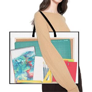 DPEI XUAN 3 Pieces Art Portfolio Bag Poster Storage Bag, with Zipper and Handle Posters Organizer Transparent White Bag for Large Posters, Poster Board, Painting, Bulletin Boards (19 x 25 inch )