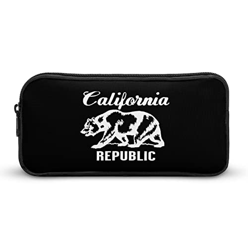 California Republic Vintage White Bear Pencil Case Pencil Pouch Coin Pouch Cosmetic Bag Office Stationery Organizer