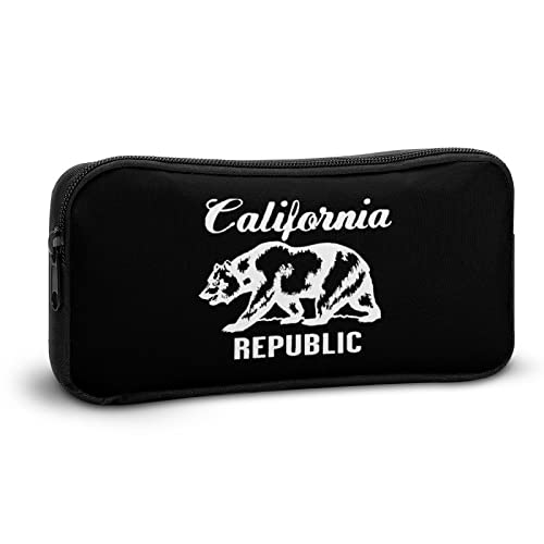 California Republic Vintage White Bear Pencil Case Pencil Pouch Coin Pouch Cosmetic Bag Office Stationery Organizer