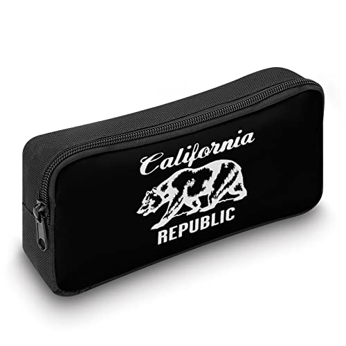 California Republic Vintage White Bear Pencil Case Pencil Pouch Coin Pouch Cosmetic Bag Office Stationery Organizer