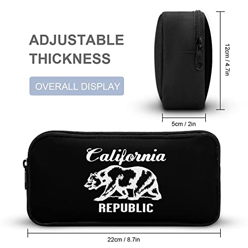 California Republic Vintage White Bear Pencil Case Pencil Pouch Coin Pouch Cosmetic Bag Office Stationery Organizer