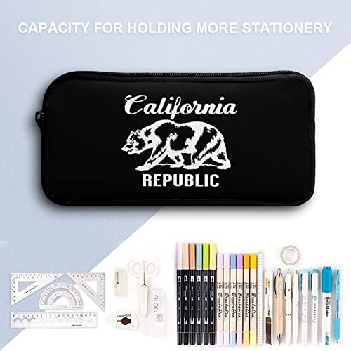 California Republic Vintage White Bear Pencil Case Pencil Pouch Coin Pouch Cosmetic Bag Office Stationery Organizer