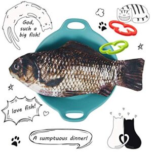 Outus Fish Shaped Pencil Case Novelty Fish Pen Bag Fish Coin Purse Funny Pencil Case with Padded Thick Foam Lining and 4 Pieces Cute Fish Pens Fish Gifts for School Classroom Supply